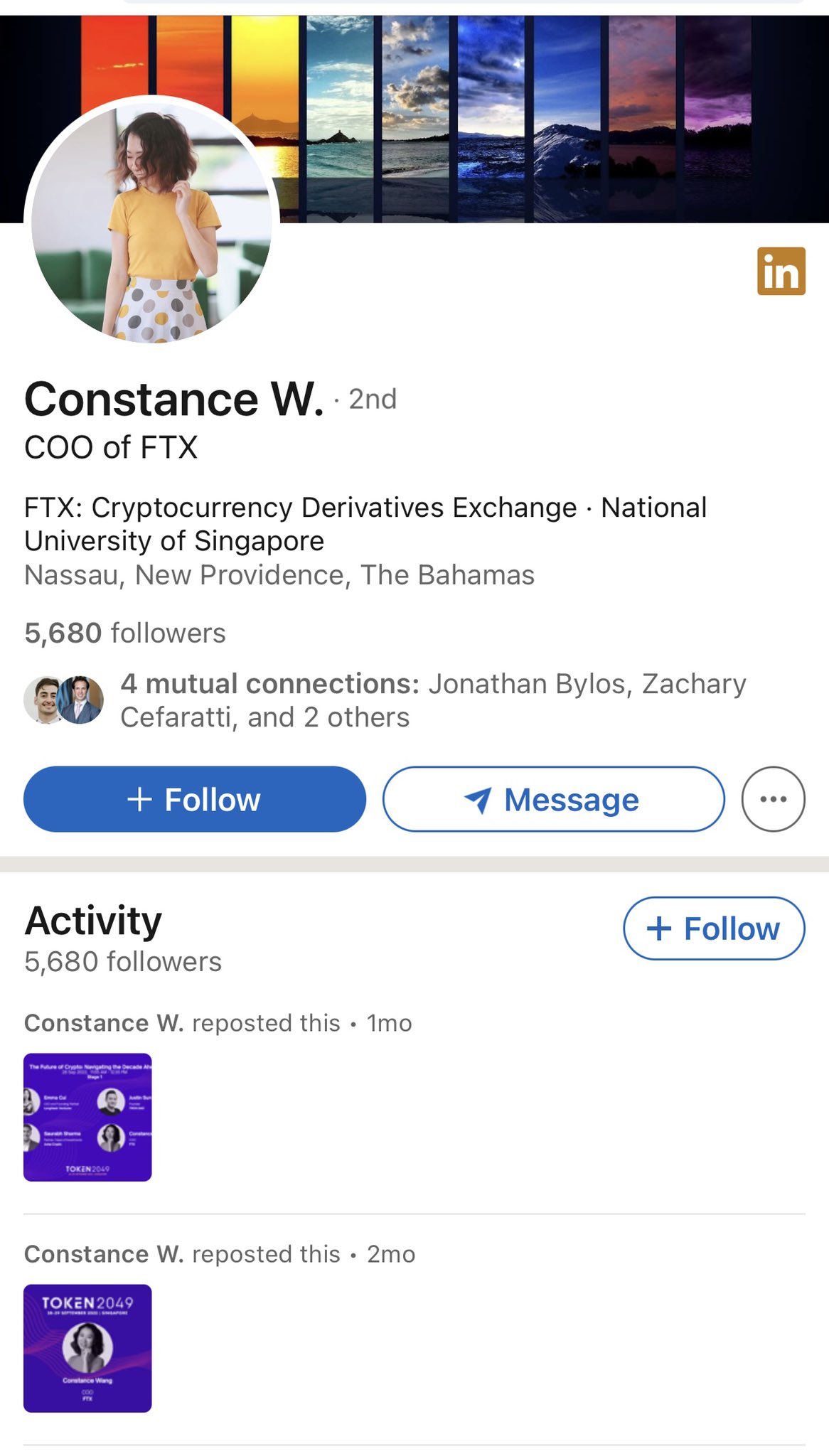 Ana Mostarac on Twitter: "Constance Wang, the COO of FTX, is an ex-Credit Suisse analyst with 2 ...