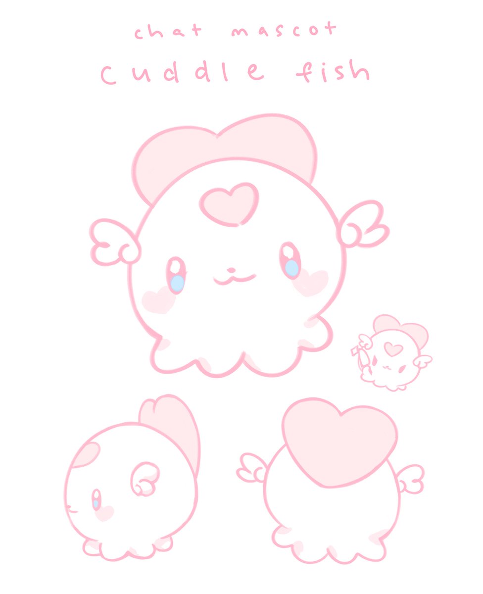 tada! here's the final mascot the "Cuddle Fish" ! 🌷🥺🫧 r」♡ a r i r u ♡の漫画