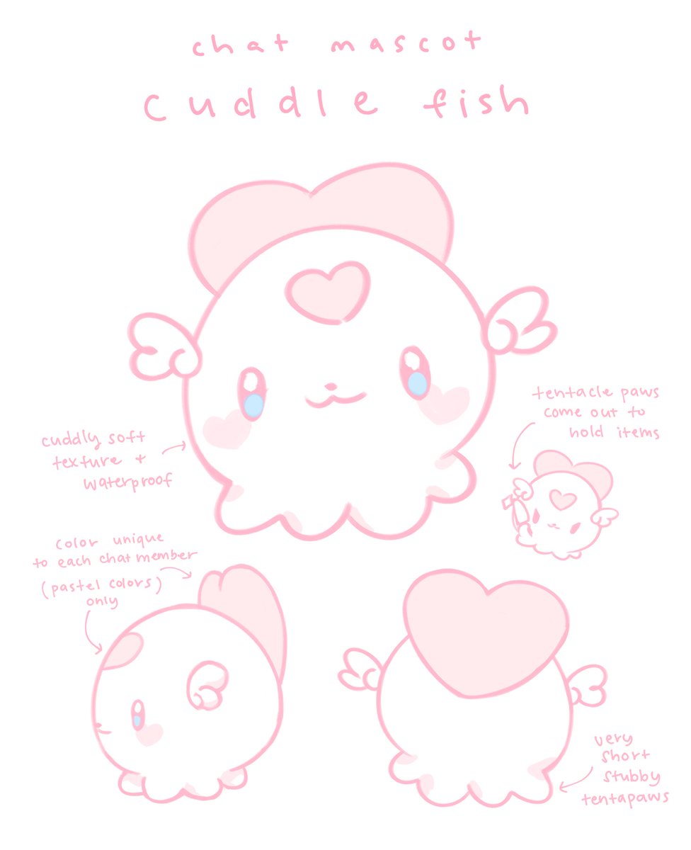 tada! here's the final mascot the "Cuddle Fish" ! 🌷🥺🫧 r」♡ a r i r u ♡の漫画