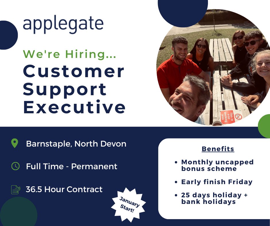 Applegate Marketplace on Twitter: "We're hiring in #Barnstaple! Learn more about the below role ...