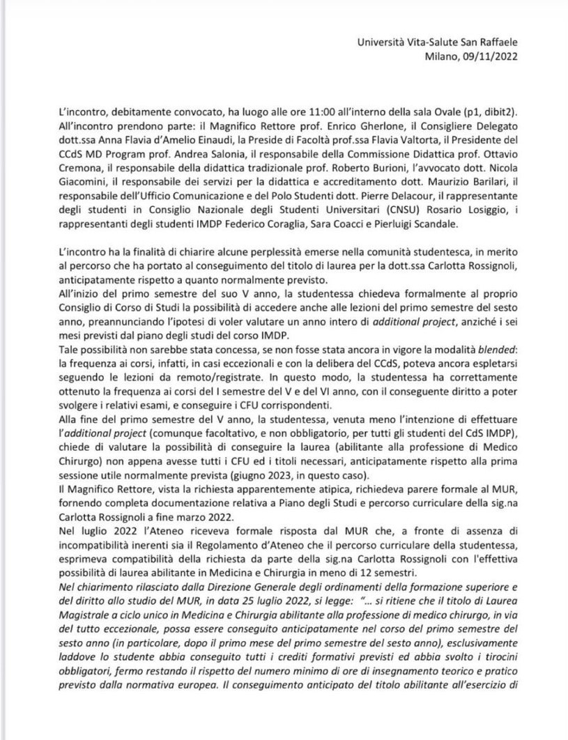 Roberto Burioni on Twitter: "5) La Rossignoli ha seguito delle lezioni registrate durante il ...