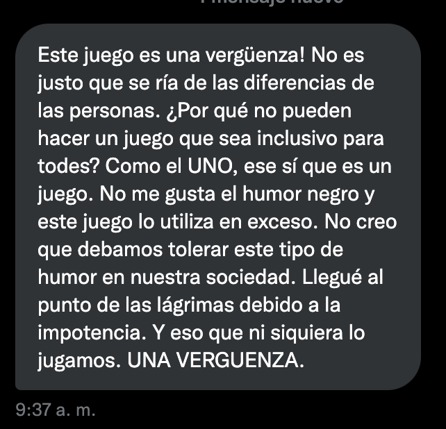 Con Eso No Se Jode, un juego de humor negro on Twitter: "Nos acaba de llegar este mensaje, ¿qué ...