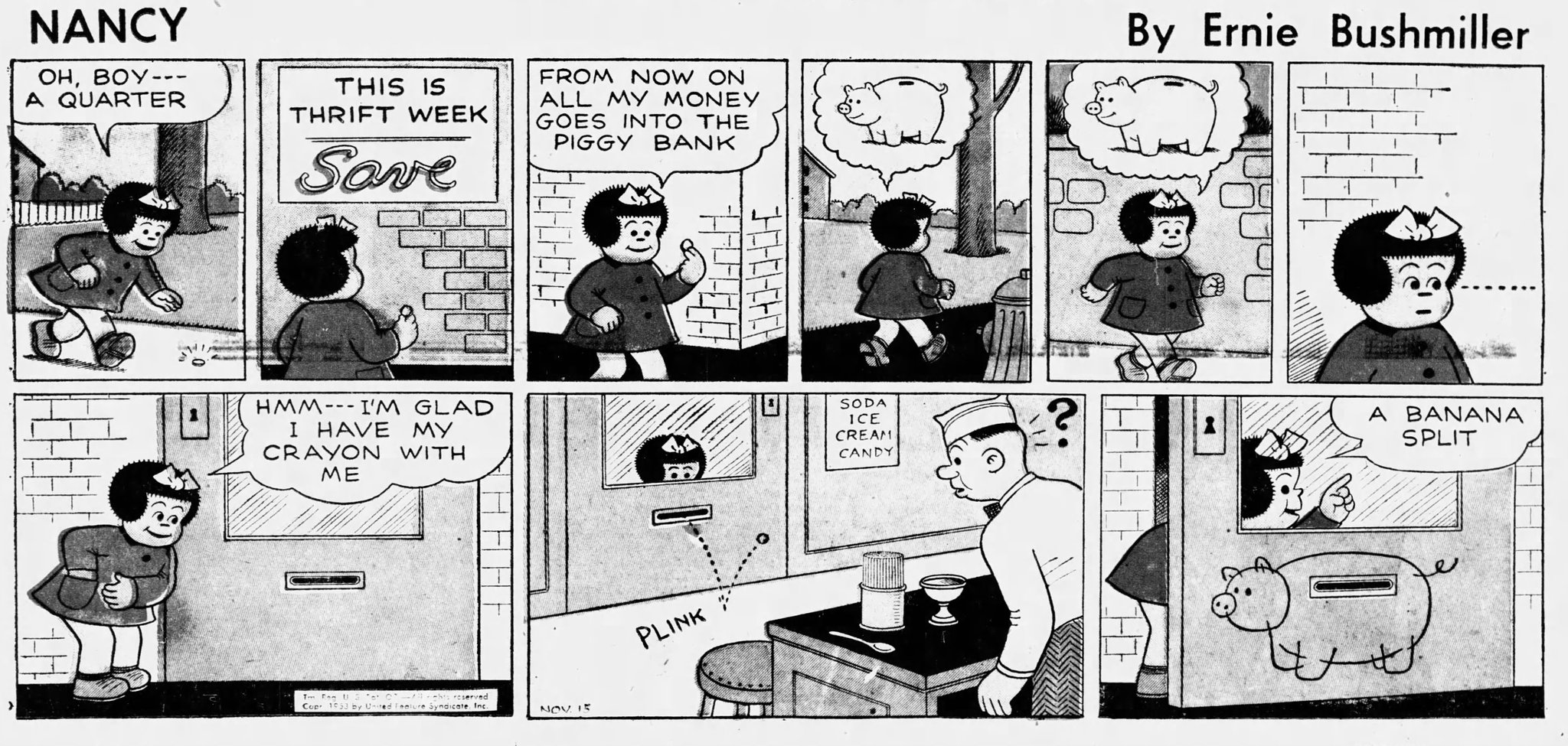 Nancy Comics by Ernie Bushmiller on Twitter: "Nancy By Ernie Bushmiller NOV 15,1953 https://t.co ...