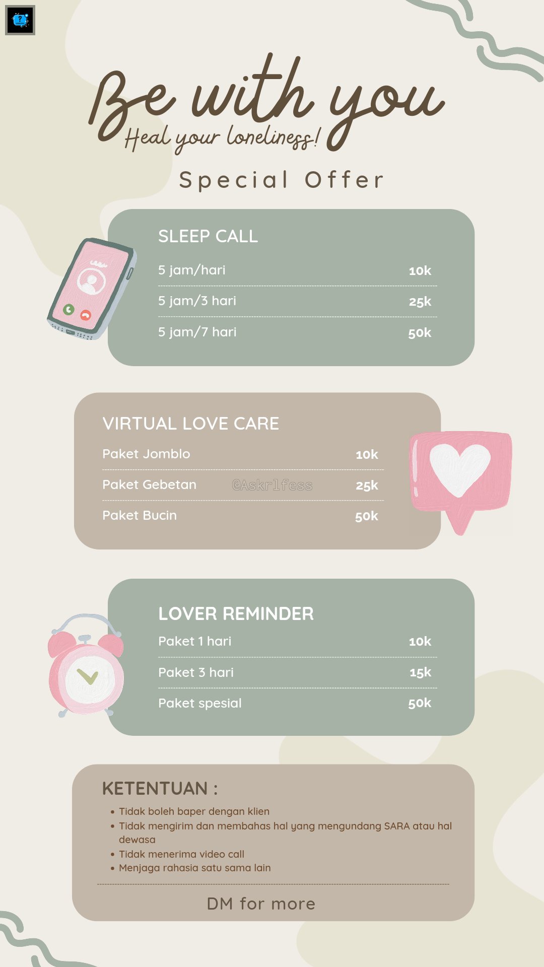 Askrlfess on Twitter: "[Askrl] worth ga? Sender mau buka jasa menghilangkan rasa kesepian nih 😎 ...