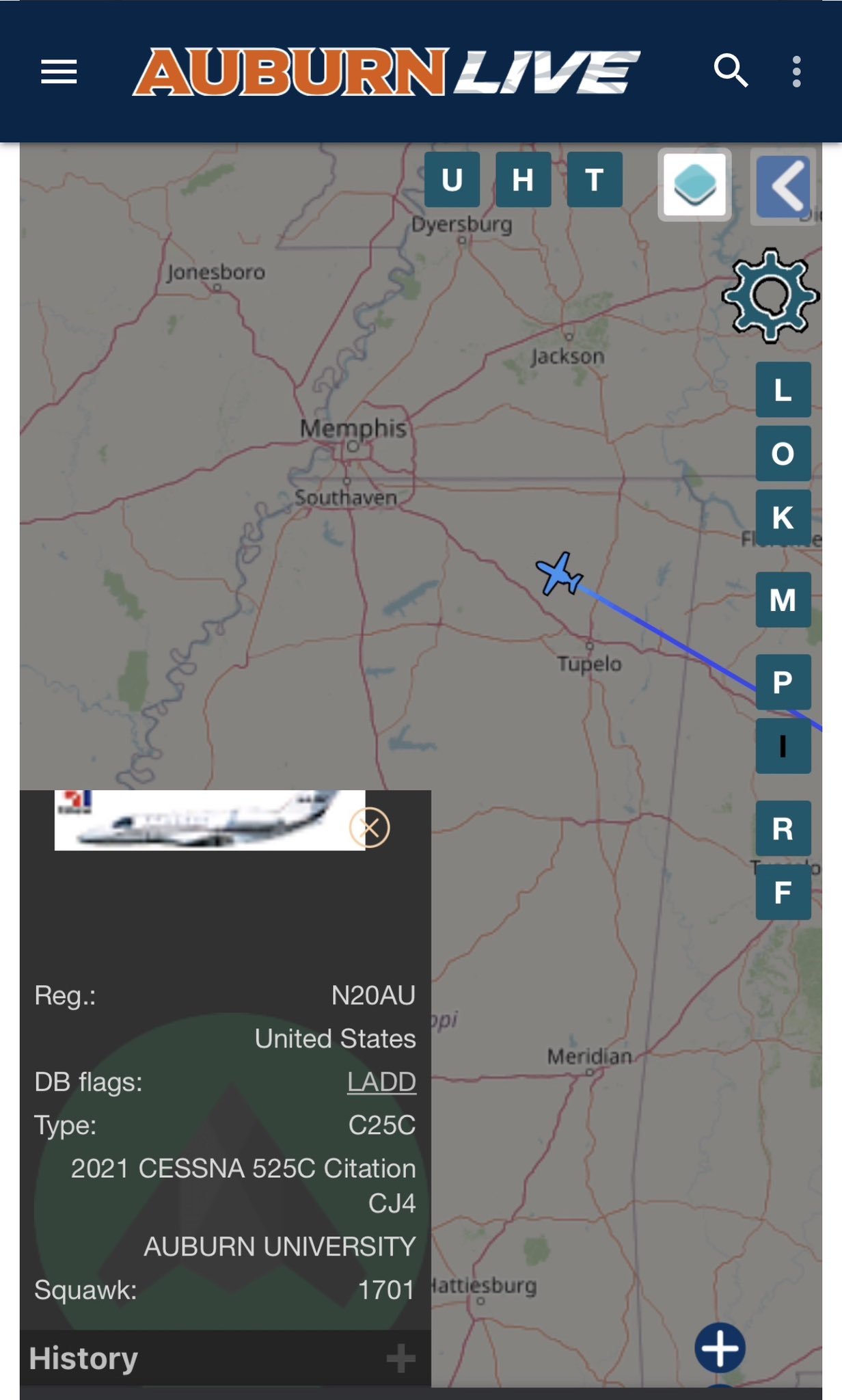 Message Board Geniuses on Twitter: "🚨FLIGHT TRACKER ALERT 🚨 #Auburn’s plane is near Tupelo ...
