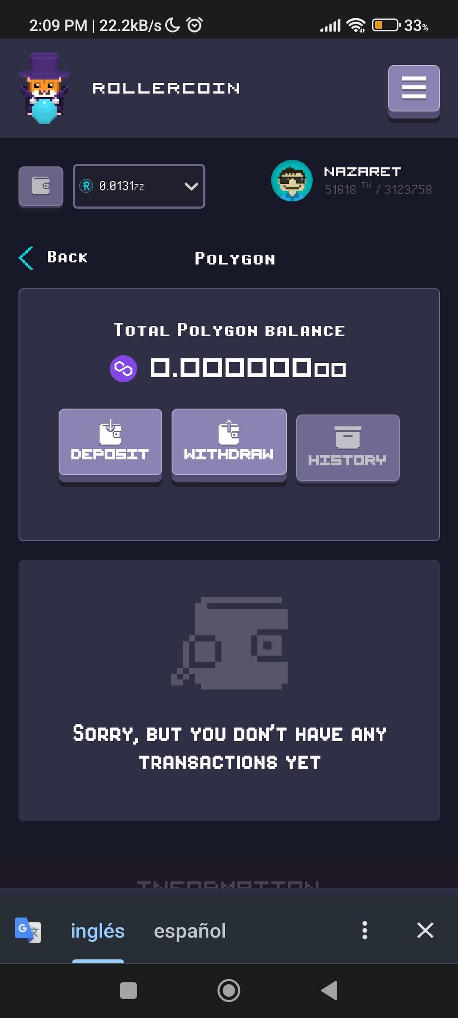 Nazaret Garcia on Twitter: "@rollercoin_com Por favor ayer hice un depósito y no ha llegado ...