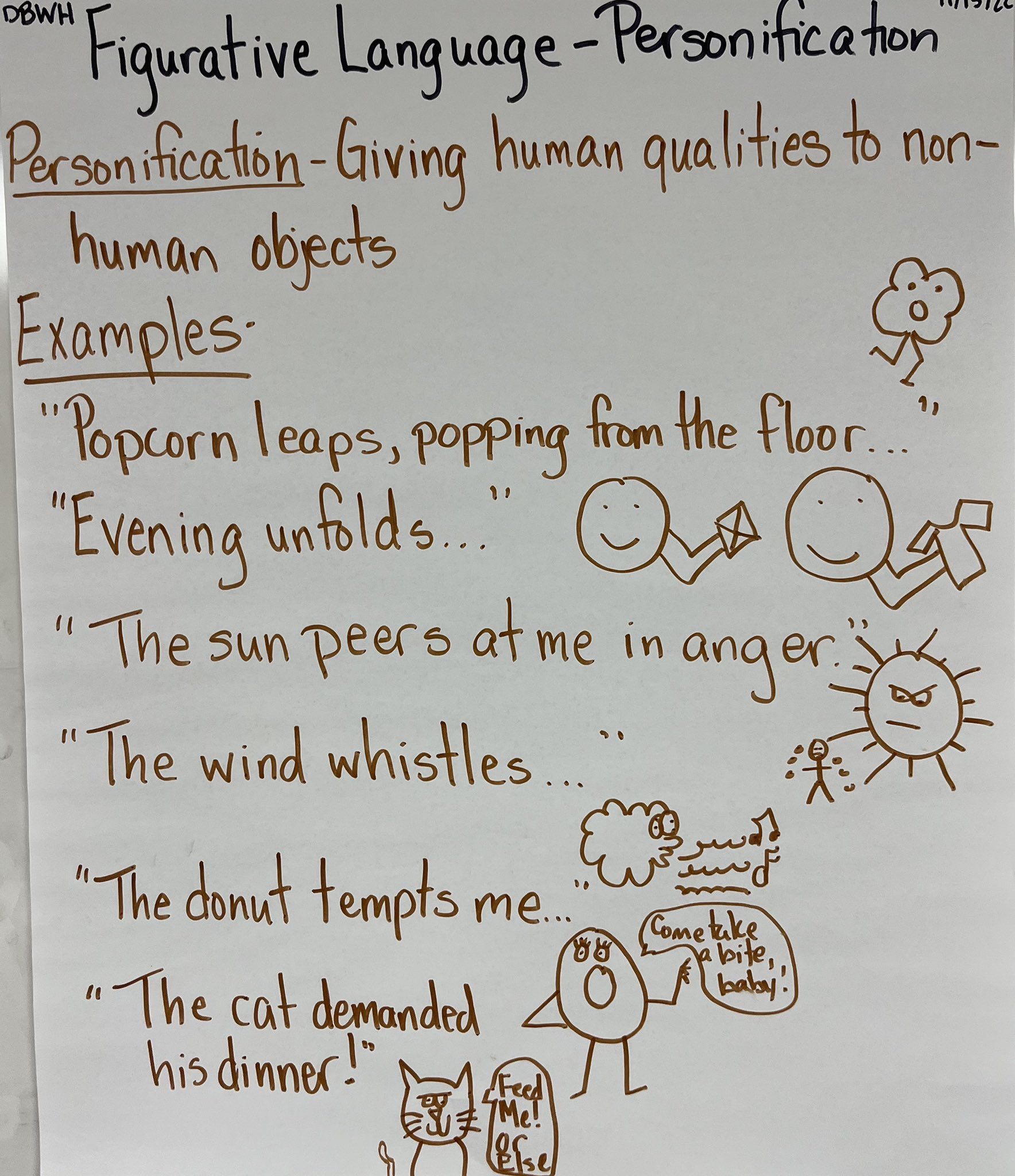 Personification Examples Sentences