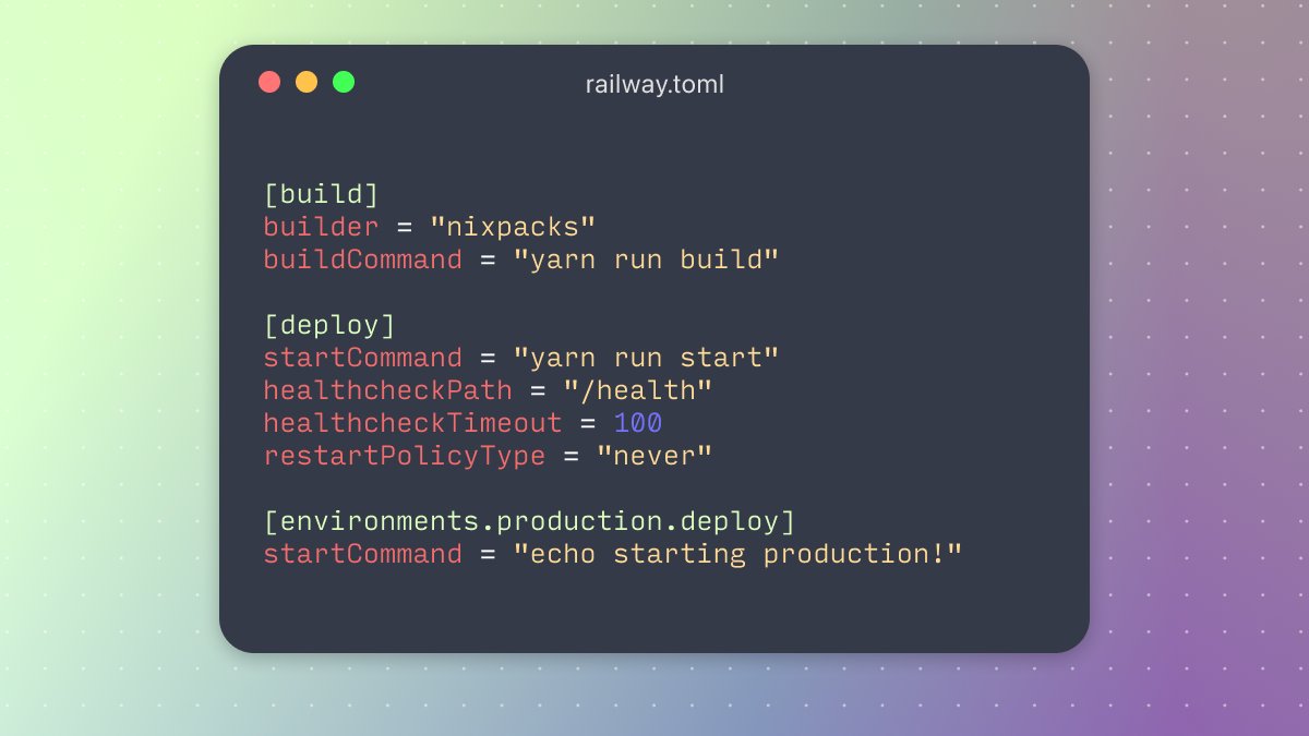 Railway on Twitter: "2) Environment isolation! With Config as Code you can maintain ...