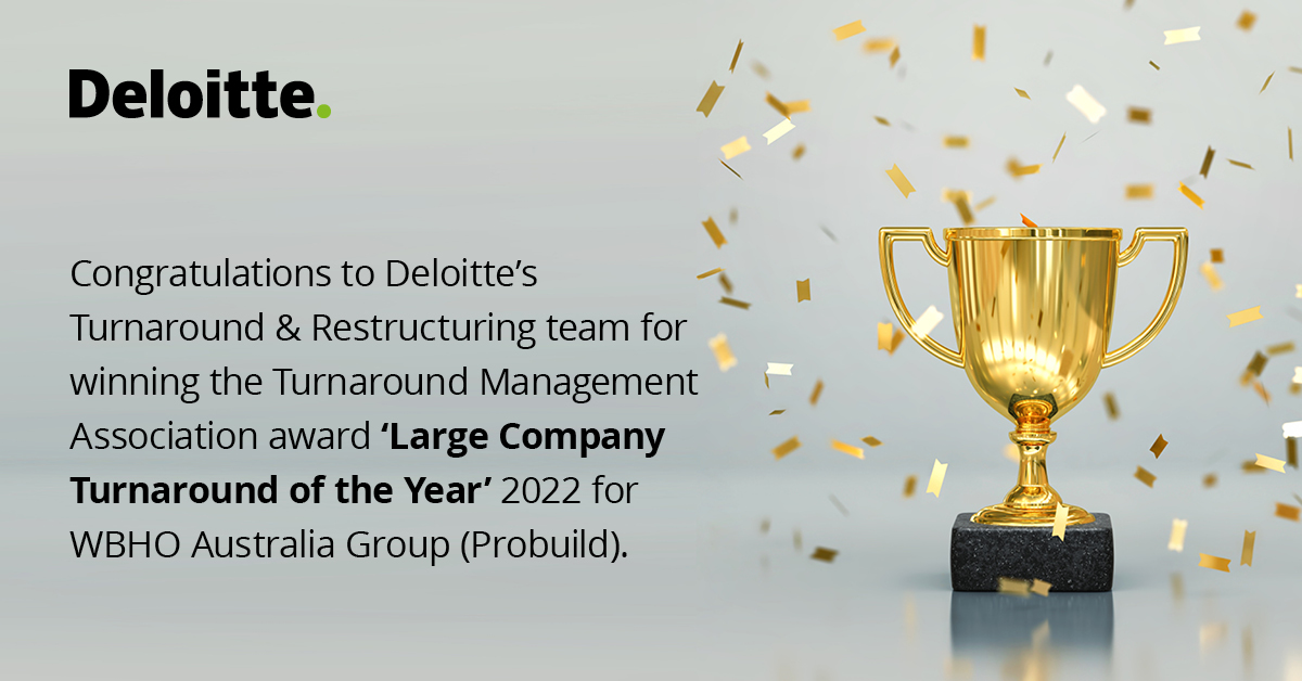 Deloitte Australia on Twitter: "We’re excited to announce our Turnaround & Restructuring team ...
