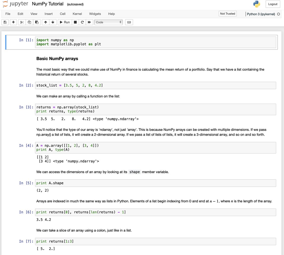 Pyquant News 🐍 On Twitter Numpy Tutorial And Walkthrough The Entire Python Quant Stack Is