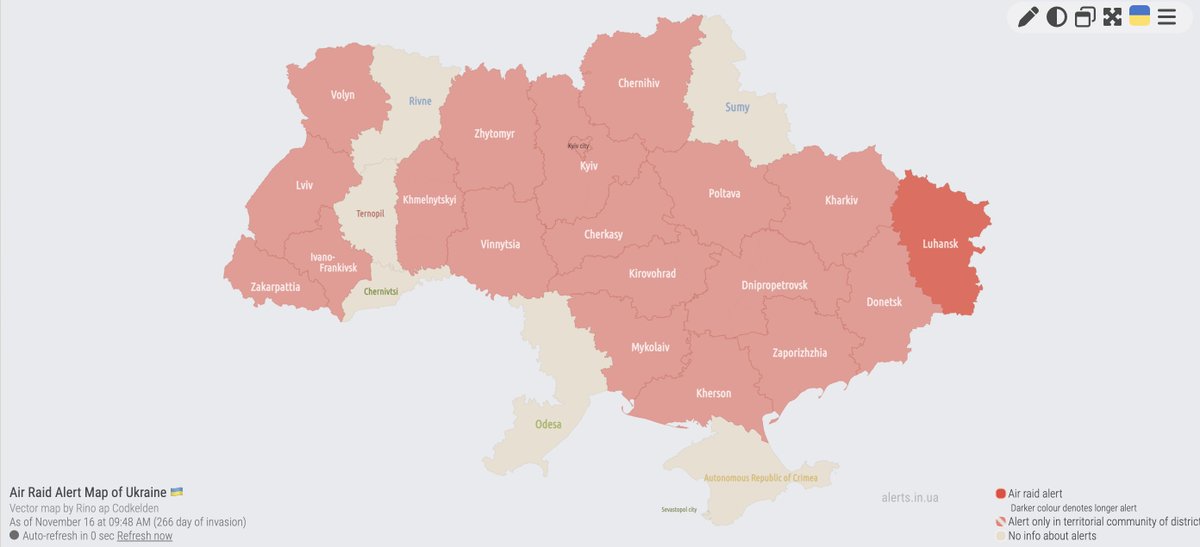 Air raid alerts announced in most of Ukraine - Thread from Euromaidan ...