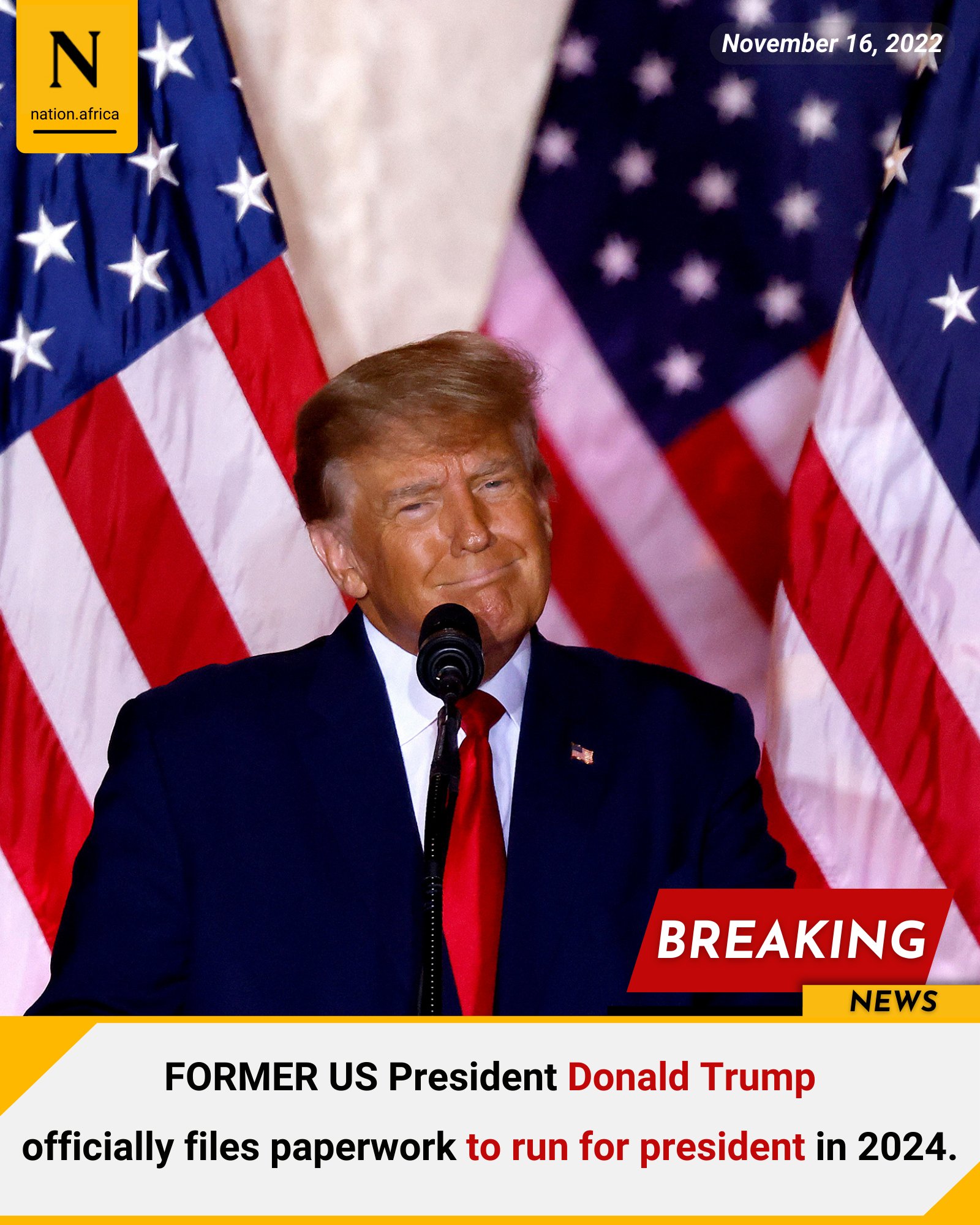 Nation Breaking News on Twitter: "FORMER US President Donald Trump ...