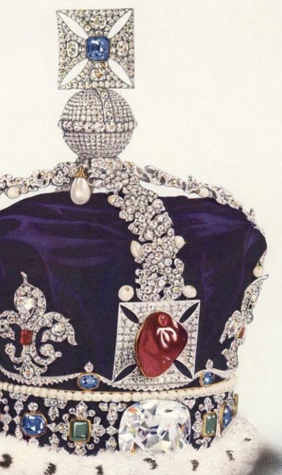 This enormous red spinel, known a the Black Prince’s Ruby, looks very ...