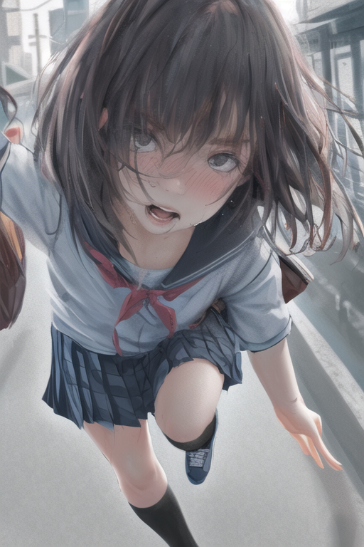 35: Neguse, late for school #pixiv今日のお題 #寝癖 #女の子 #少女 #オリキャラ #イラスト #創作 #AI生成, #寝ぐせ #JK https://t ...