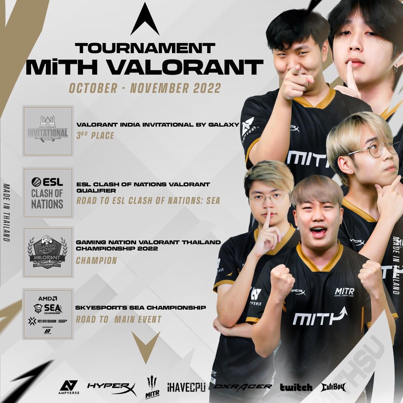 MiTHeSports on Twitter: "มาย้อนดูผลการแข่งขัน MiTH VALORANT ของเรากันหน่อย ตั้งแต่เดือนตุลาคม ...