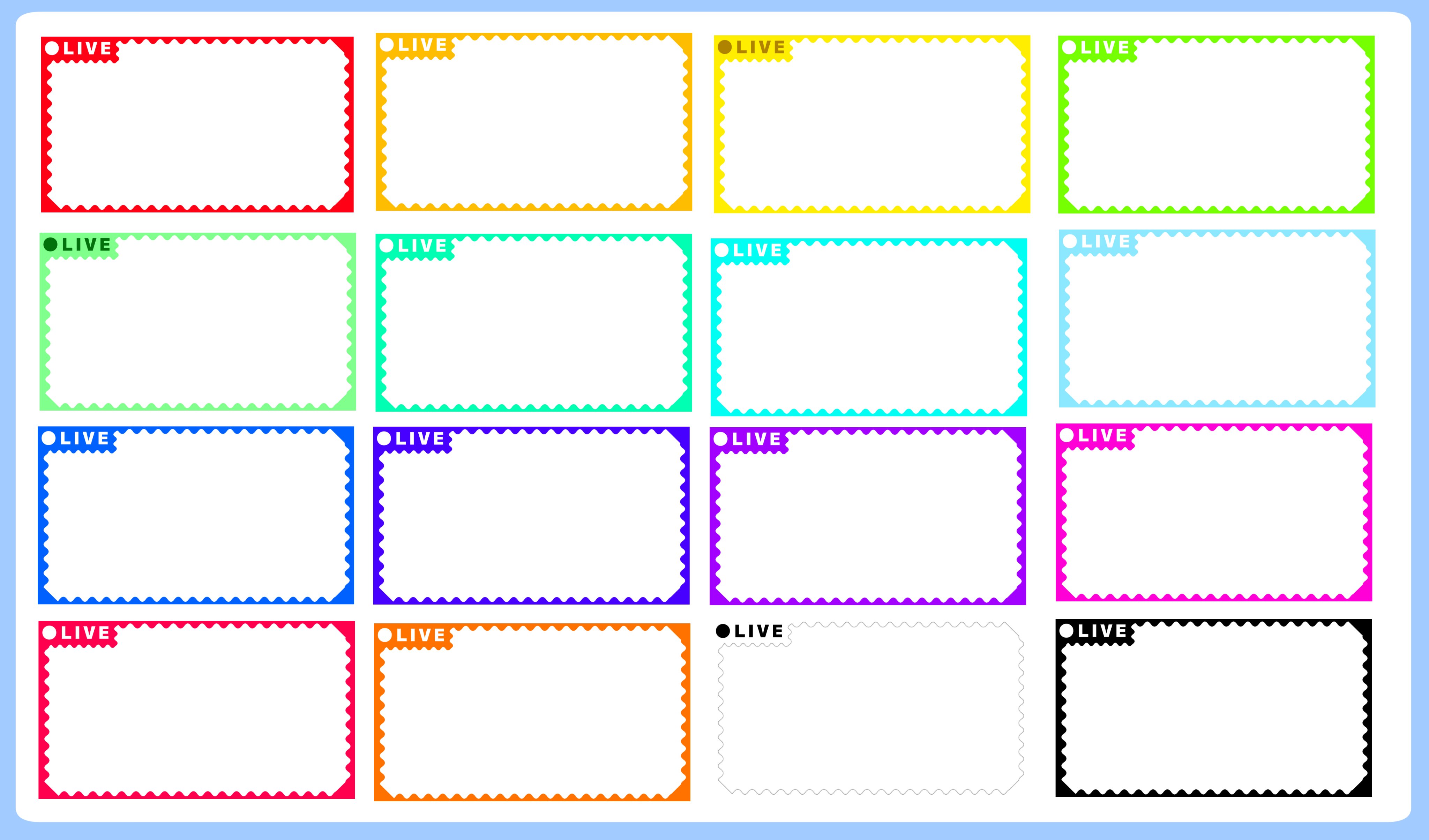 AOmaterial:Vtuberフリー素材配布サイト on Twitter: "[素材追加!] ビビットな波々LIVE枠全16種 https://t.co/4BOWygeIV9 ビビットで ...