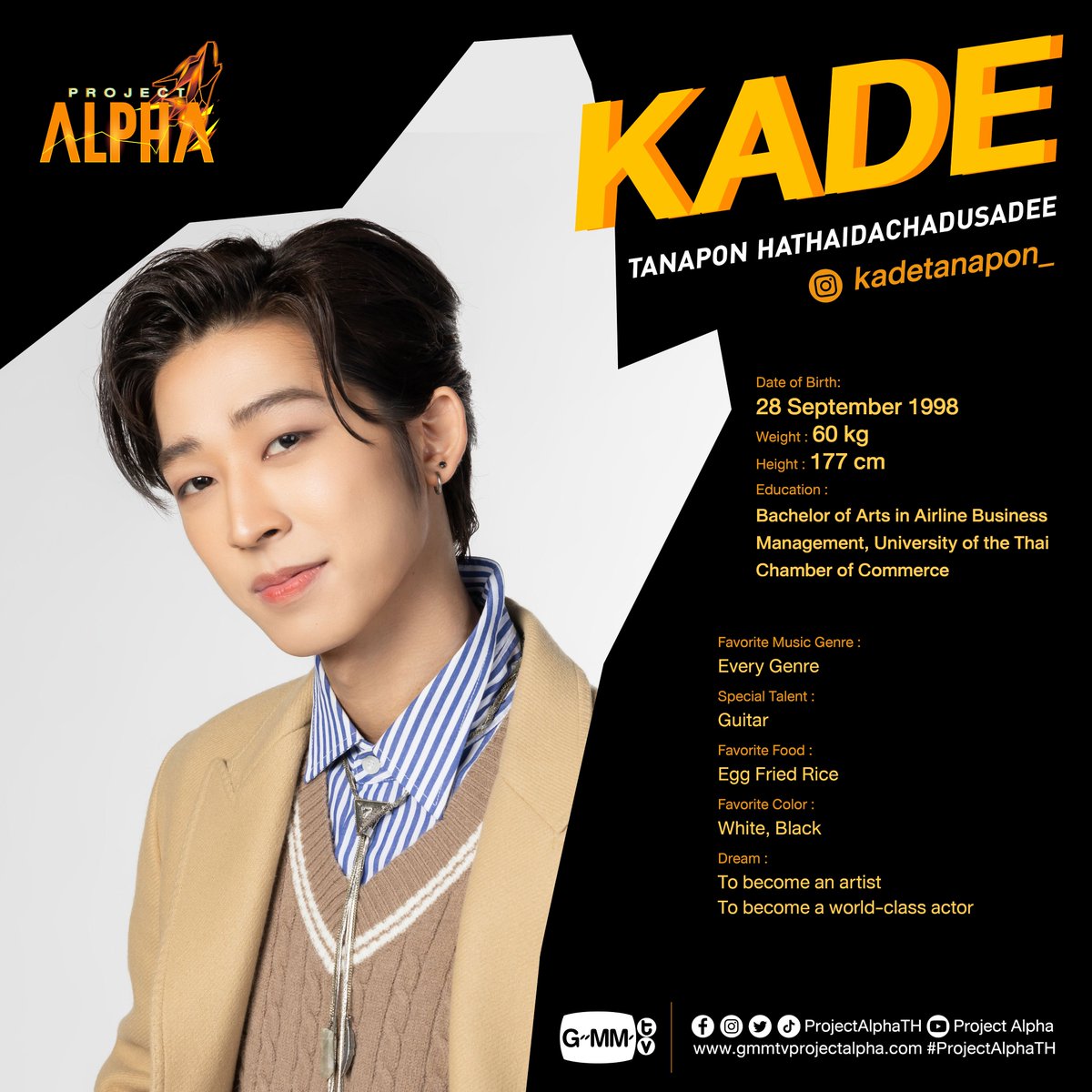 Project Alpha on Twitter: "LET’S GET TO KNOW “KADE” #ProjectAlphaTH . ช่องทางติดตามผู้เข้า ...