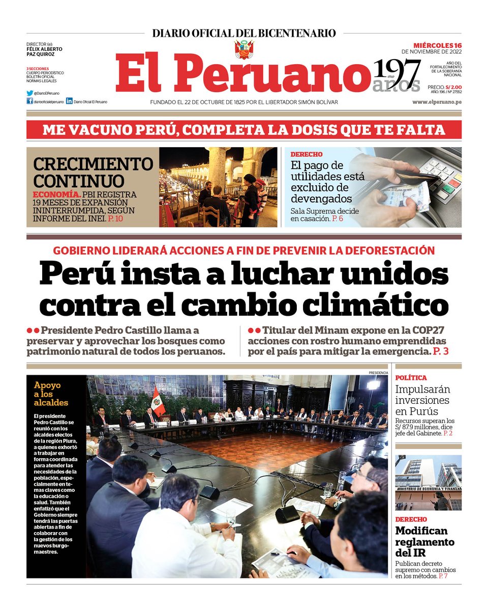 Presidencia Del Perú 🇵🇪 On Twitter Rt Diarioelperuano ☕️¡buenos