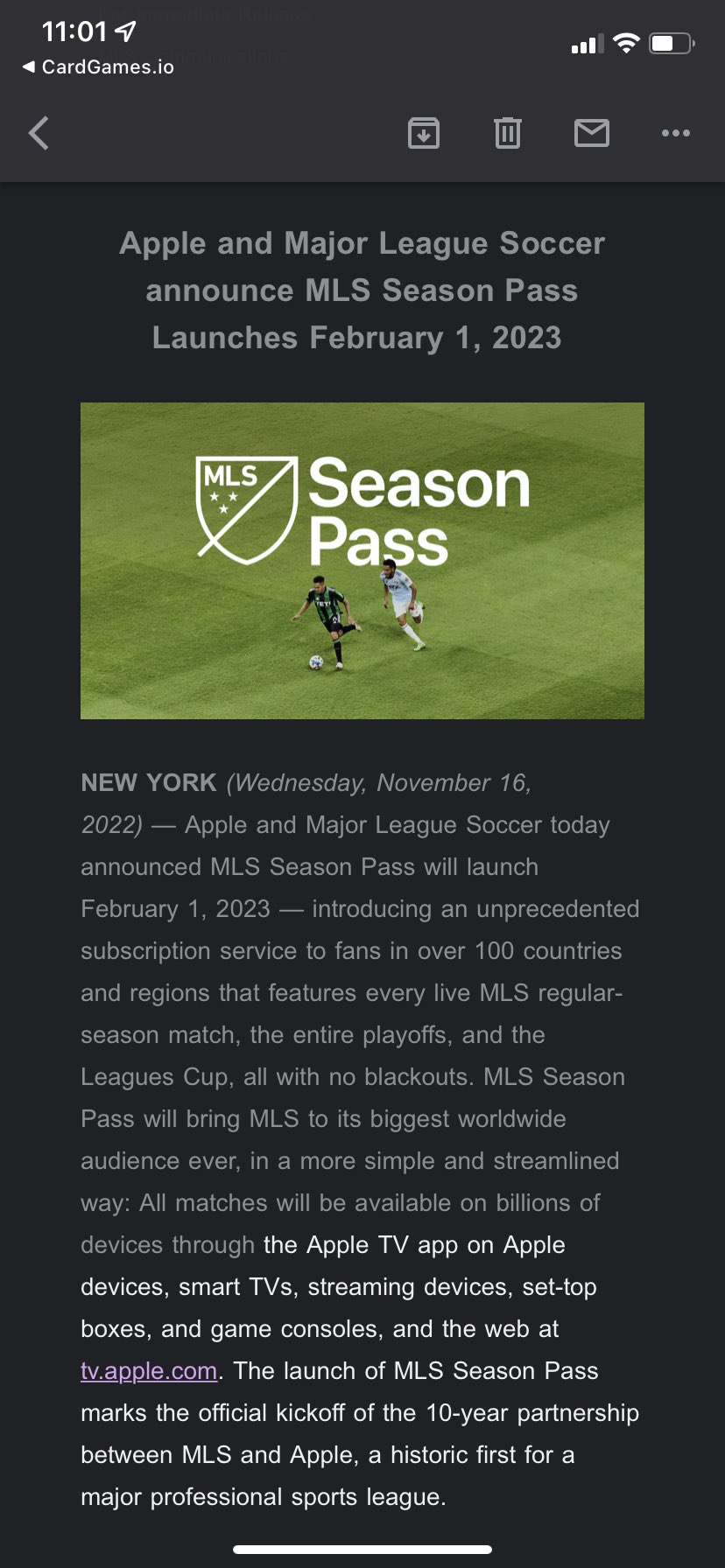 Jeff Rueter on Twitter: "INBOX: “Starting February 1, fans can subscribe to #MLS Season Pass on ...