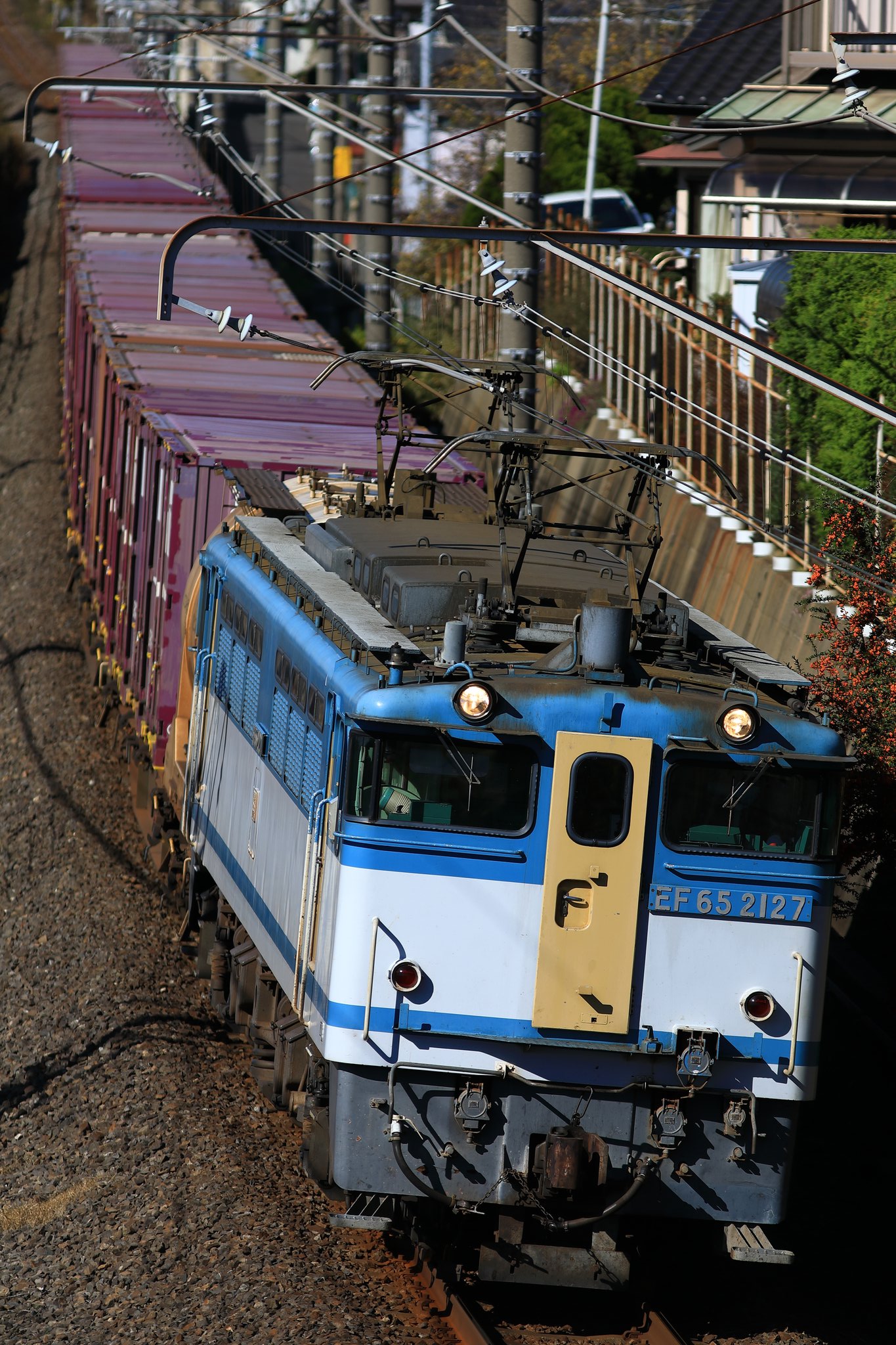 ひなてつ on Twitter: "2022/11/16 1093レ EF65 2127+コキ 津田沼～稲毛間 ここは毎回200mmでトリミングか300単で攻めるか悩みます笑 今回は300単の ...