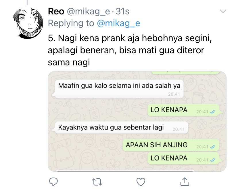 niidd on Twitter: "O7. Prank dari bachira https://t.co/DELmSDIITN" / Twitter