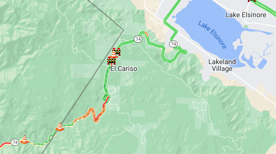 Caltrans District 8 on Twitter: "RIVCO: SR-74 near Lake Elsinore at El Cariso Rd. All lanes ...