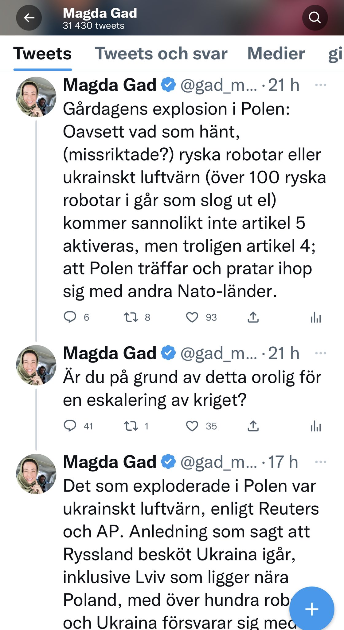 Magda Gad on Twitter: "@Rojk @KristofferJos @MattiasGBG83 @swedish_swedop Det är en tråd där jag ...