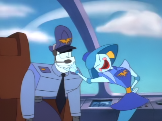 Screenshots of the robo flight attendant from Quack Pack. Album https ...