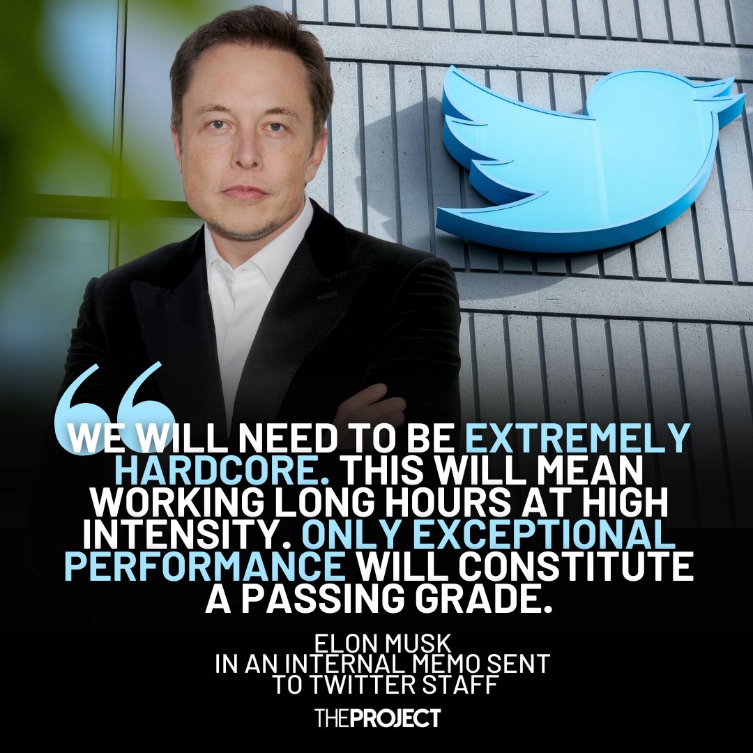 The Project on Twitter: "Elon Musk has called on remaining Twitter employees to commit to ...