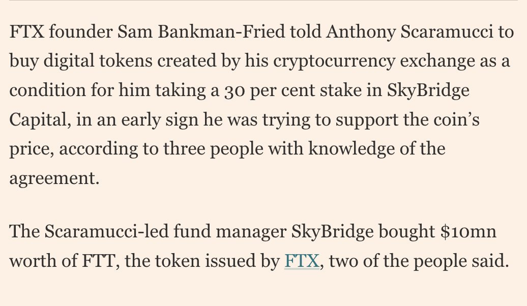 DEGEN NEWS 🗞️ on Twitter: "BREAKING: @Scaramucci'S @SkyBridge BOUGHT $10M OF FTX TOKEN IN RETURN ...