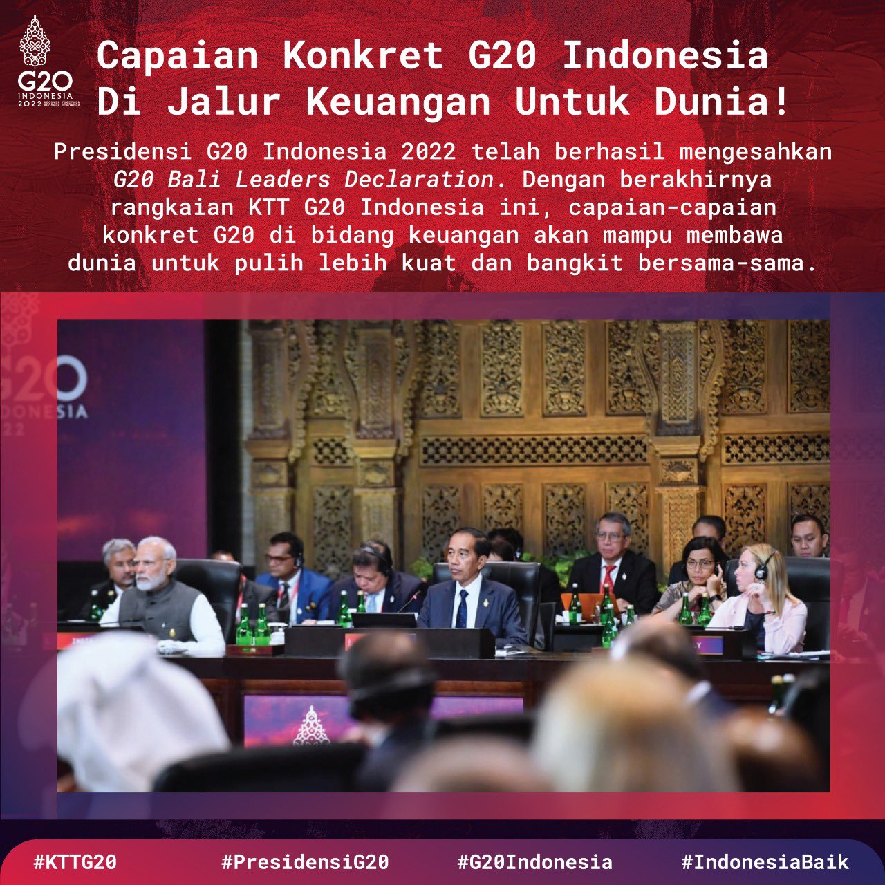 Prastowo Yustinus on Twitter: "Presidensi G20 Indonesia 2022 berhasil mengesahkan G20 Bali ...