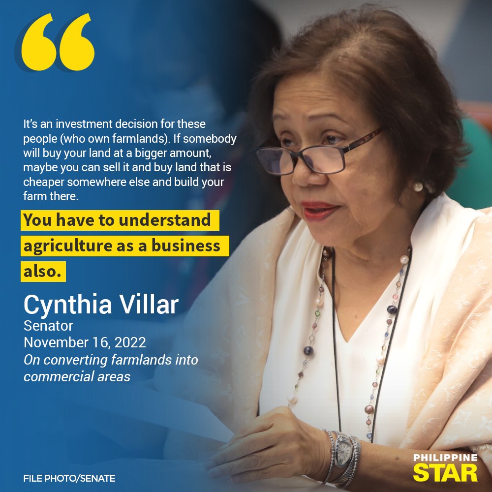 The Philippine Star on Twitter: "Senator Cynthia Villar told Senator Raffy Tulfo to look into ...