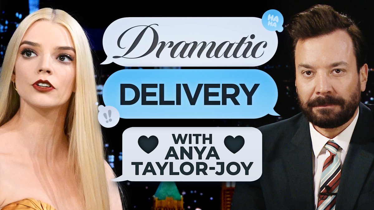 .@anyataylorjoy and Jimmy dramatically read delivery text convos in ...