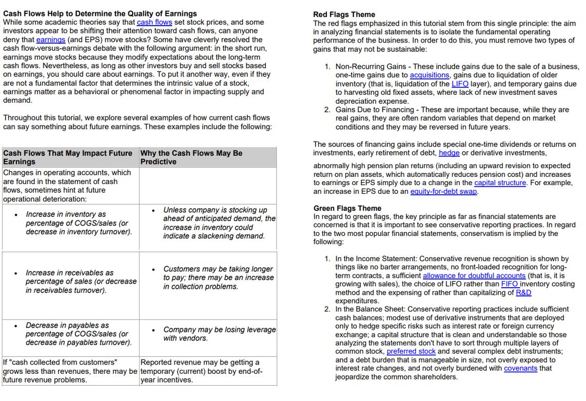 "Advanced Financial Statement Analysis" - Excellent document by ...
