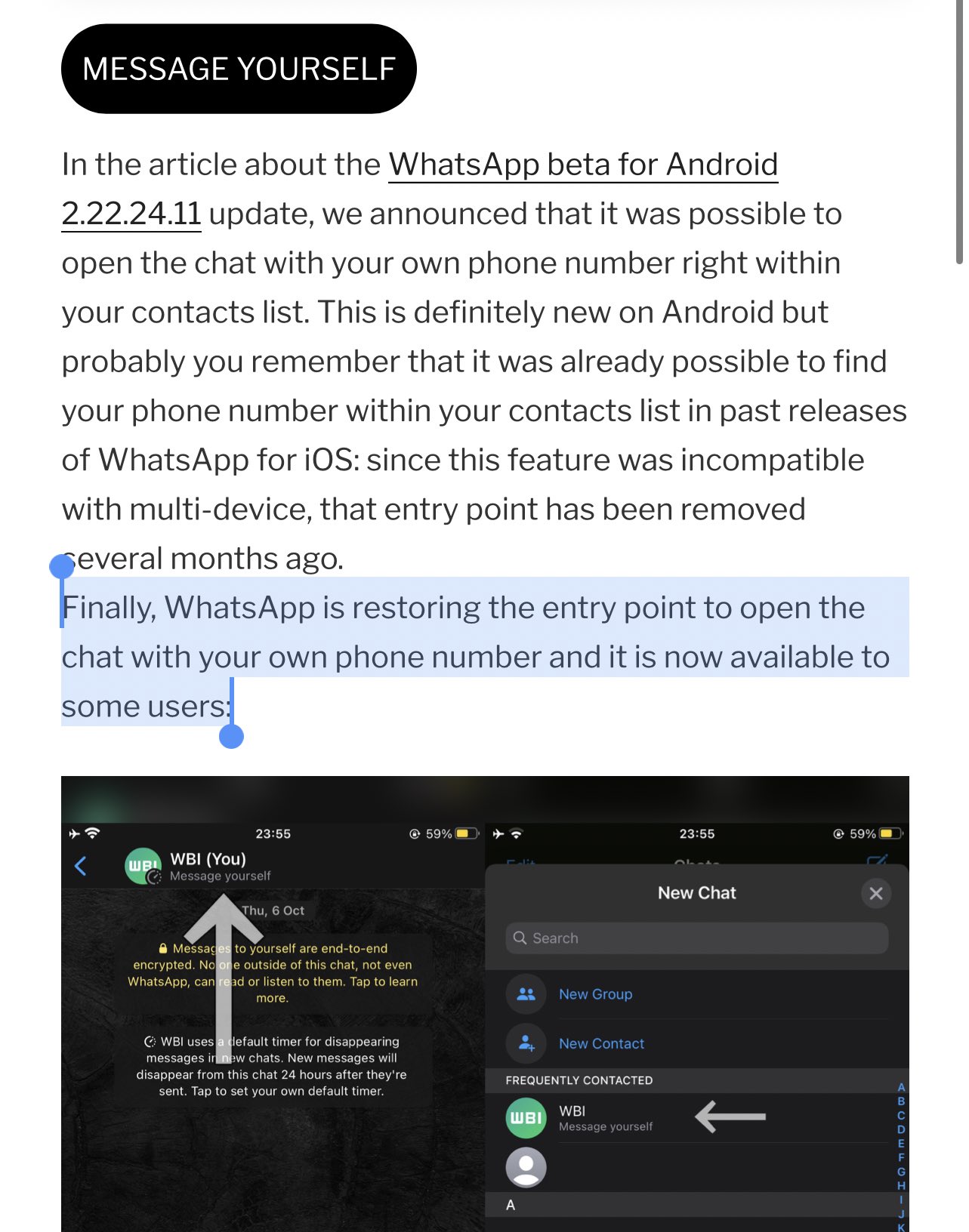 WABetaInfo on Twitter: "WABetaInfo: "WhatsApp is releasing the ability to open the chat with ...