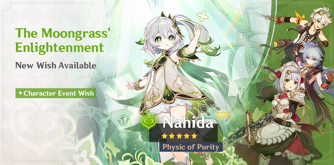 Daily Nahida 🌱 on Twitter: "Nahida's banner will be up for about 1 more day, then we'll see her ...