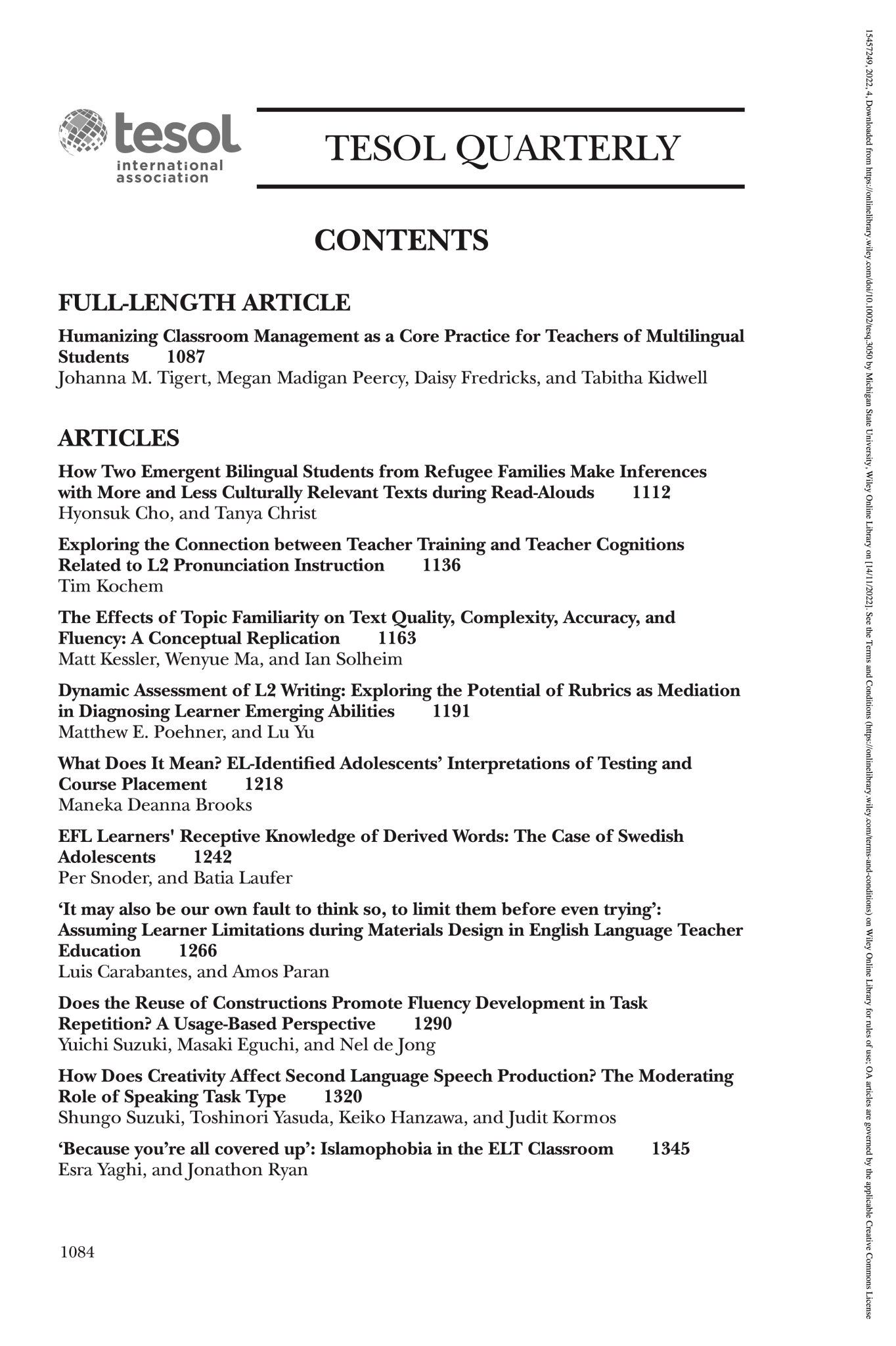 TESOL Quarterly On Twitter The Newest Issue Of TQ Is Out Issue 56 4 Includes 10 Articles 2 tesol-quarterly-on-twitter-the-newest-issue-of-tq-is-out-issue-56-4-includes-10-articles-2