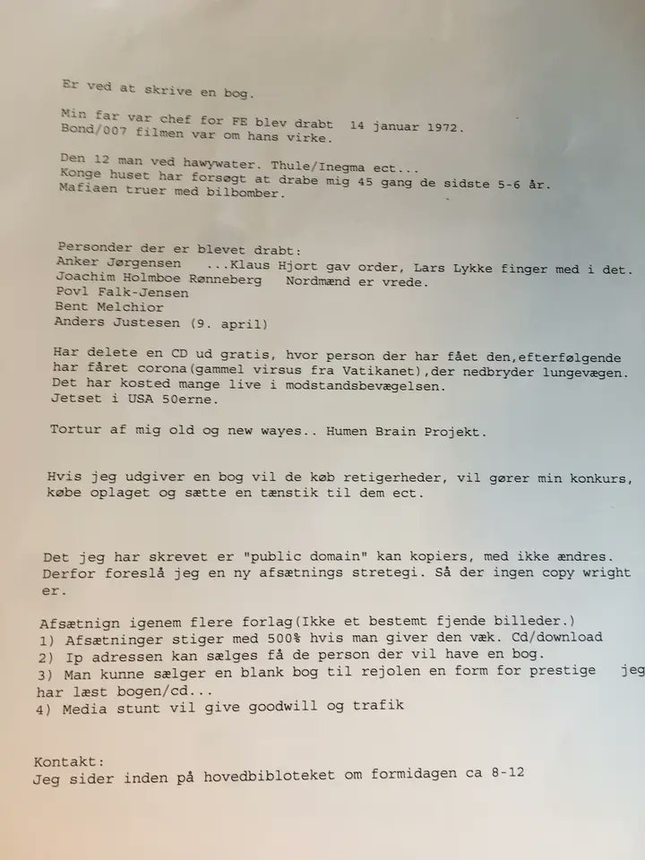 Peter Brodersen on Twitter: "Nå, men en ven fandt dette papir på et bord på sit lokale bibliotek ...