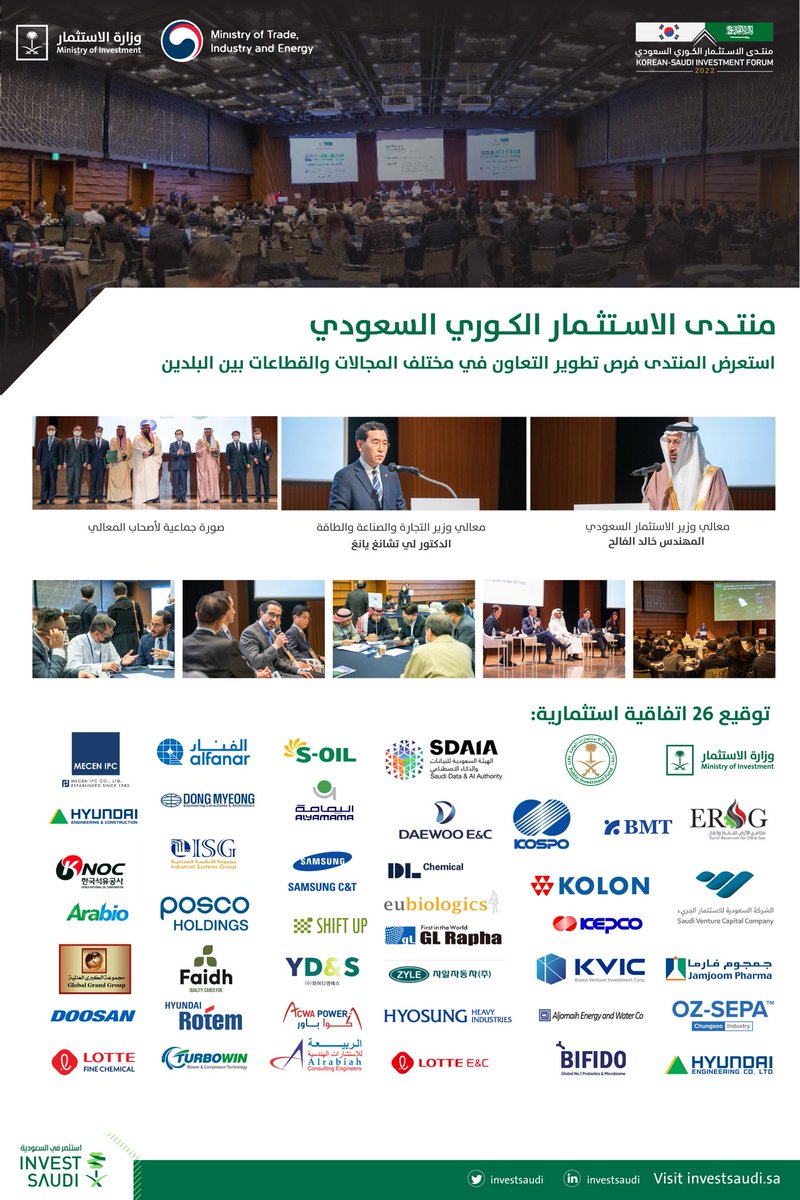 استثمر في السعودية On Twitter يفتح منتدى الاستثمار الكوري السعودي