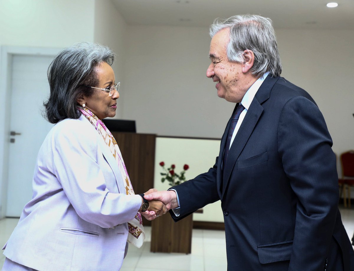 Office of the President, Ethiopia on Twitter: "1/2 ኘ/ት ሣህለ ወርቅ በዛሬው ዕለት የተ.መ.ድ ዋና ጸሐፊ አንቶንዮ ...