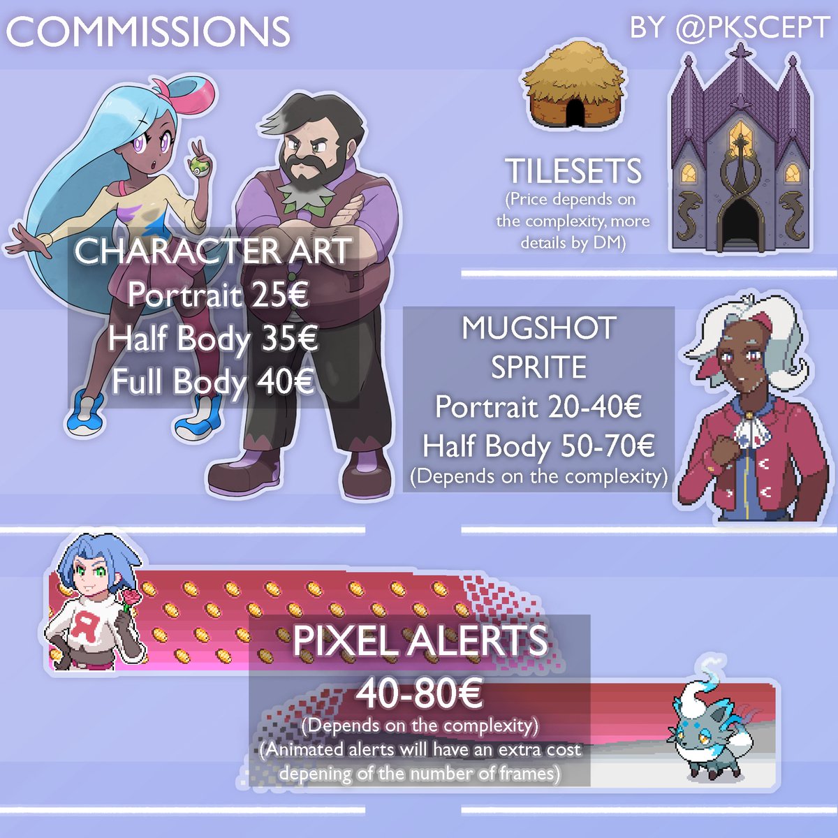 scept 🐊 COMMS OPEN (SLOTS 4/5) on Twitter: "⭐️COMMISSIONS⭐️ 🍀Max 5 FREE changes per design.🍀 💸 ...