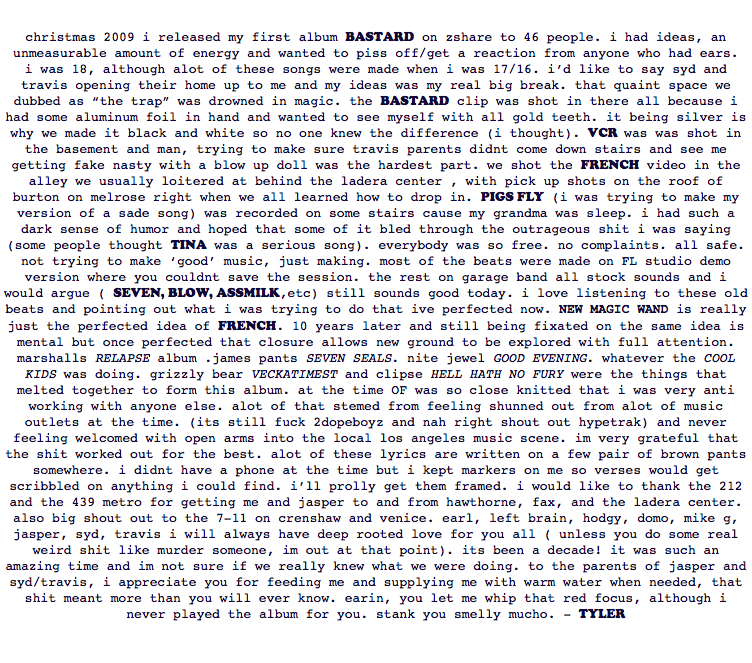 Odd Future Bastard Face