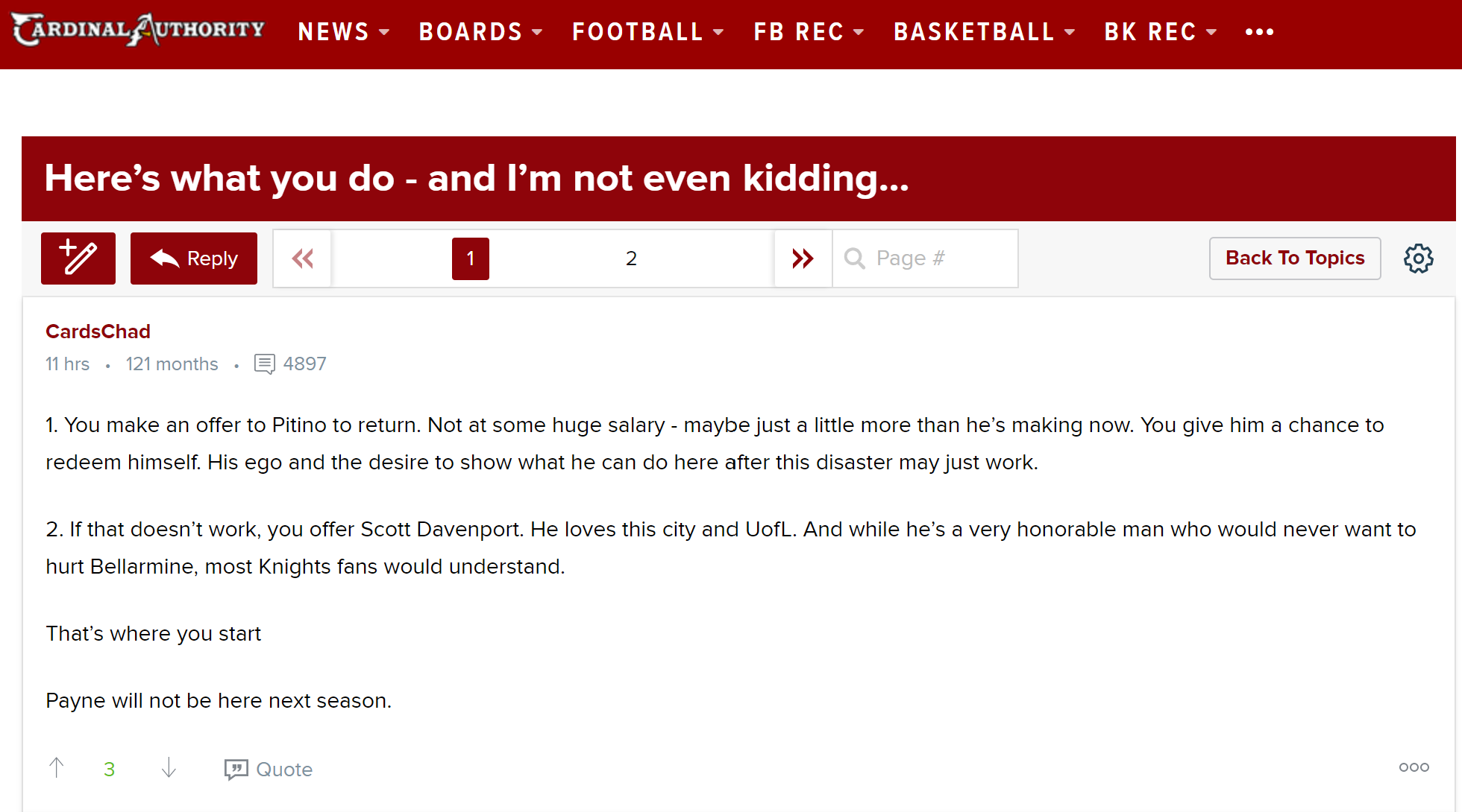 Message Board Geniuses on Twitter: "Bring Rick Pitino back to #Louisville! #FireEverybody https ...