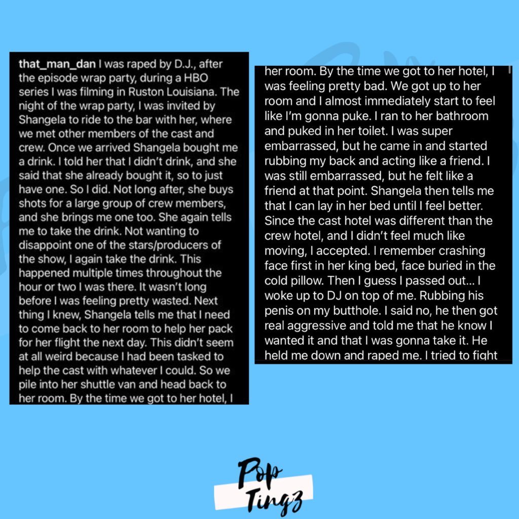 Pop Tingz on Twitter: "In now deleted post, Daniel McGarrigle, part of the crew on HBO’s “We’re ...