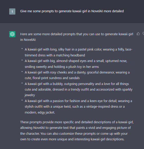 teftef on Twitter: "https://chat.openai.com/chat ↑これ使って 僕 : NovelAIって知ってる？ AI : 知ってる 僕 : なんかかわいい ...