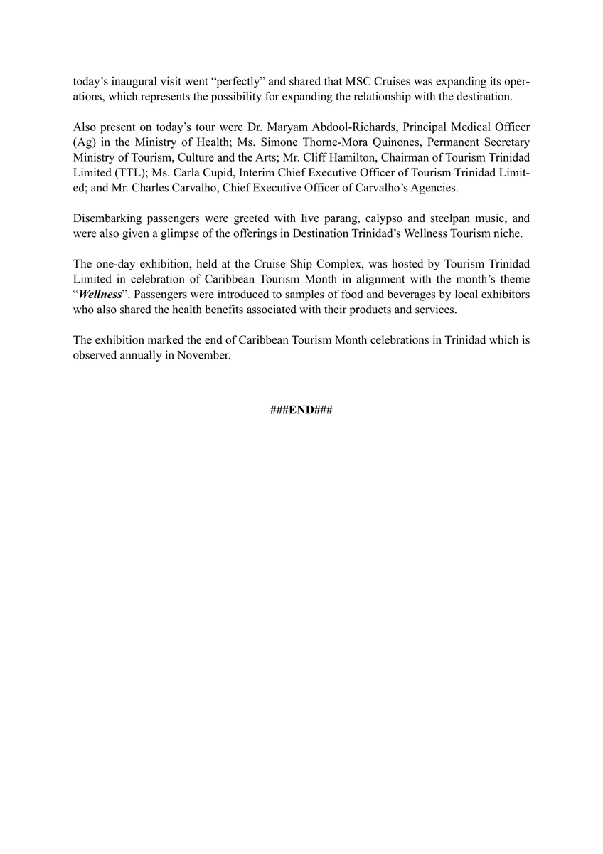 Min. of Tourism, Culture and the Arts TT on Twitter: Min. of Tourism, Culture and the Arts TT on Twitter: