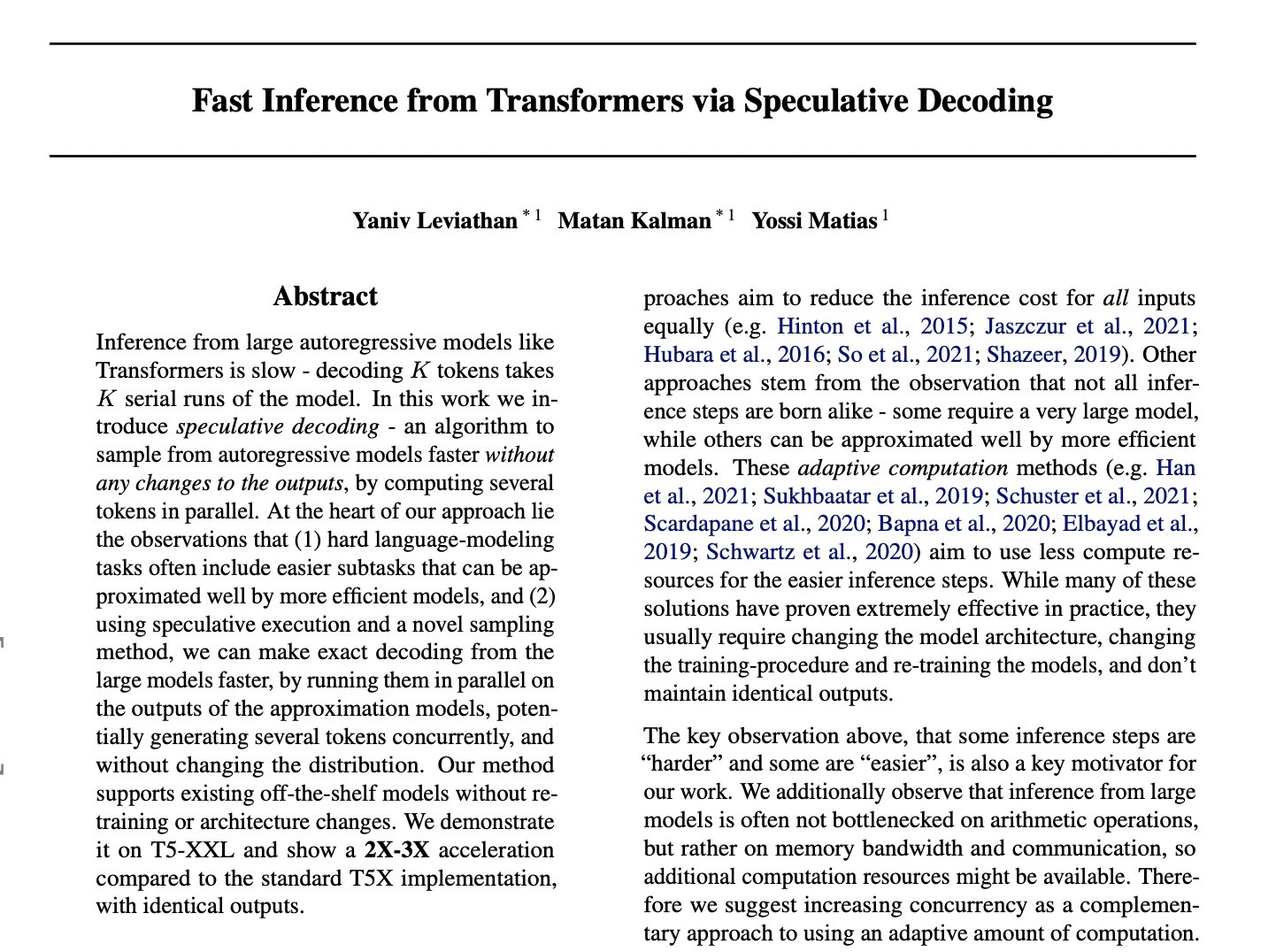 Ak On Twitter Fast Inference From Transformers Via Speculative Decoding Abs