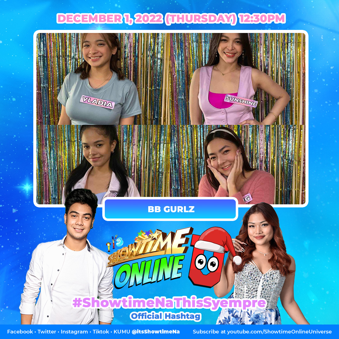 It's Showtime on Twitter: "⭐️ Showtime Onliners! December na! Makipagkulitan na kasama sina ERIS ...