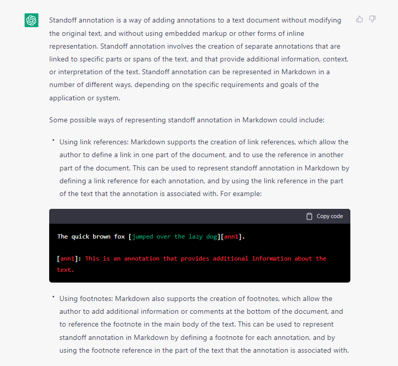 Codex OS on Twitter: ""In what way could standoff annotation be represented in Markdown? Give ...