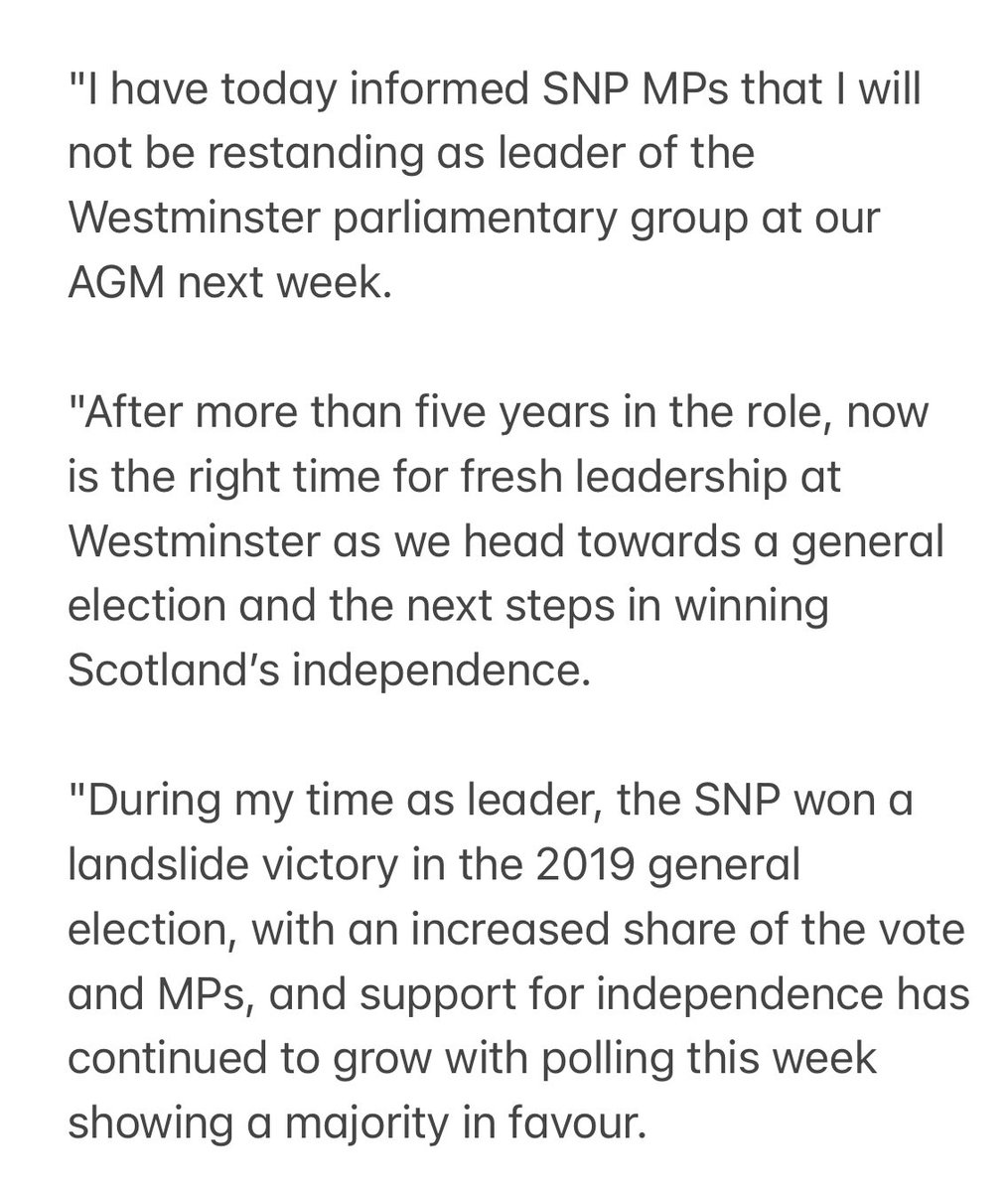 Joe Pike on Twitter: "NEW: @Ianblackford_MP is standing down as the SNP’s Westminster leader."